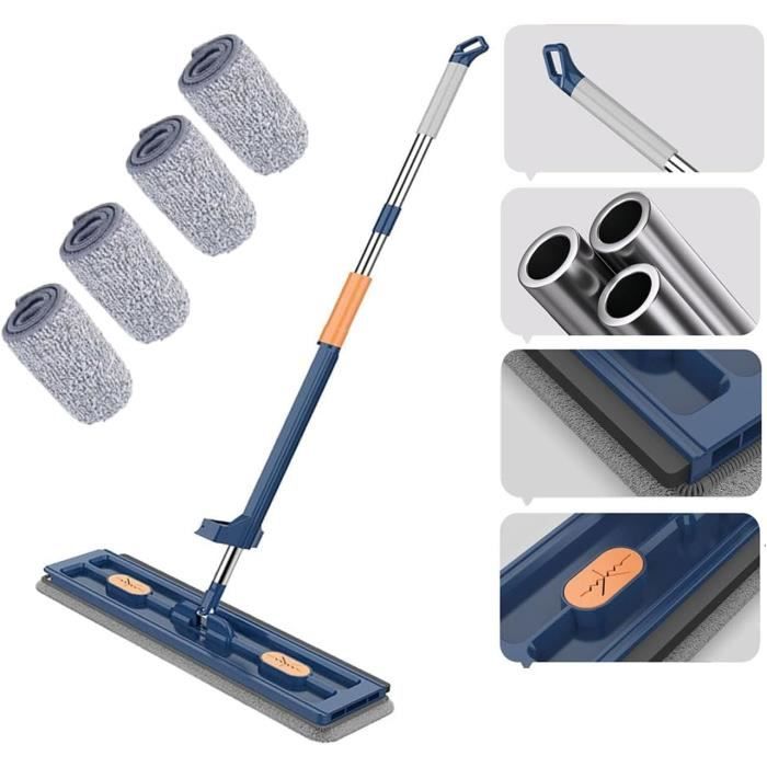 Roseionly Grand balai plat en microfibre, balai rotatif à 360 ° avec ...