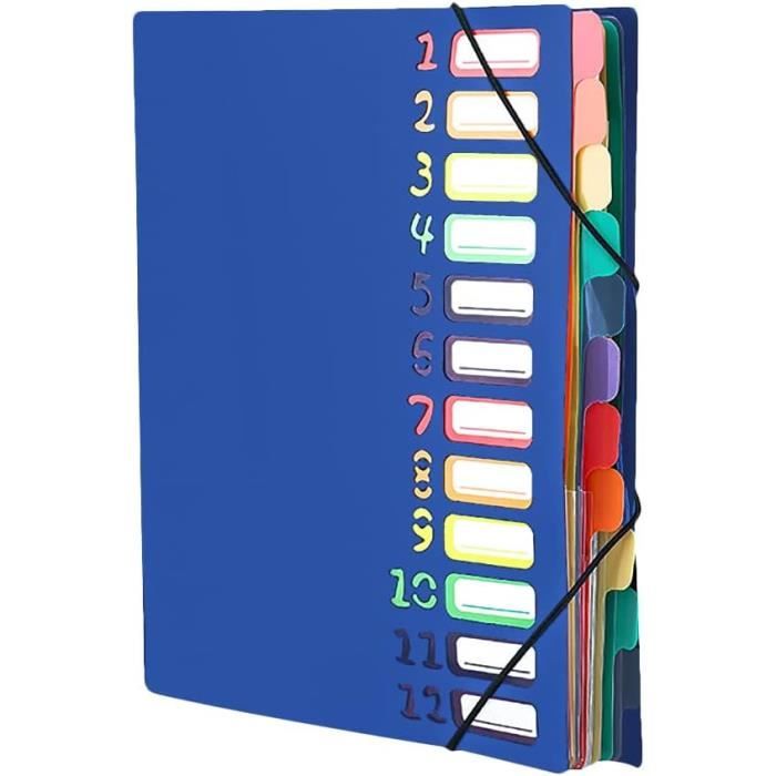 Trieur A4, Trieur Document 12 Compartiments Colorés Avec Indexation ...