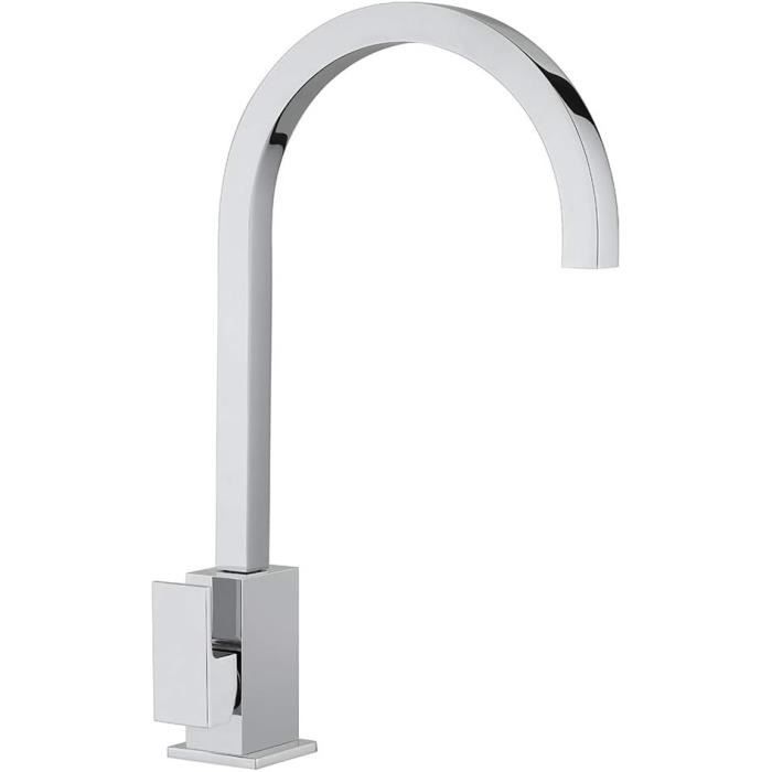 Robinet Mitigeur Monocommande Cuisine Évier, Carré Latéral, Chromé ...