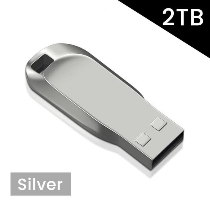 2tb Silver Clé USB en métal haute vitesse clé USB 30 clé USB TYPE-C ...