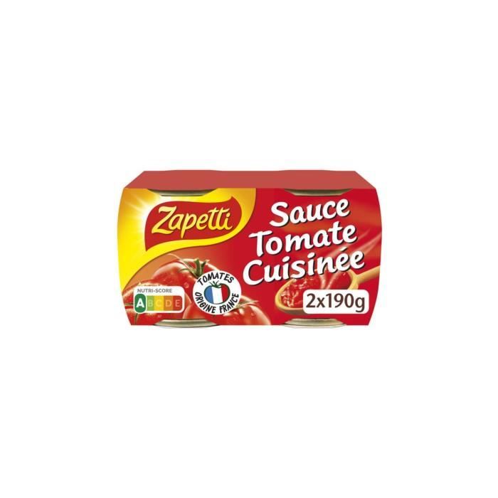 Sauce tomate cuisinée Zapetti x2 - 190g - Cdiscount Au quotidien