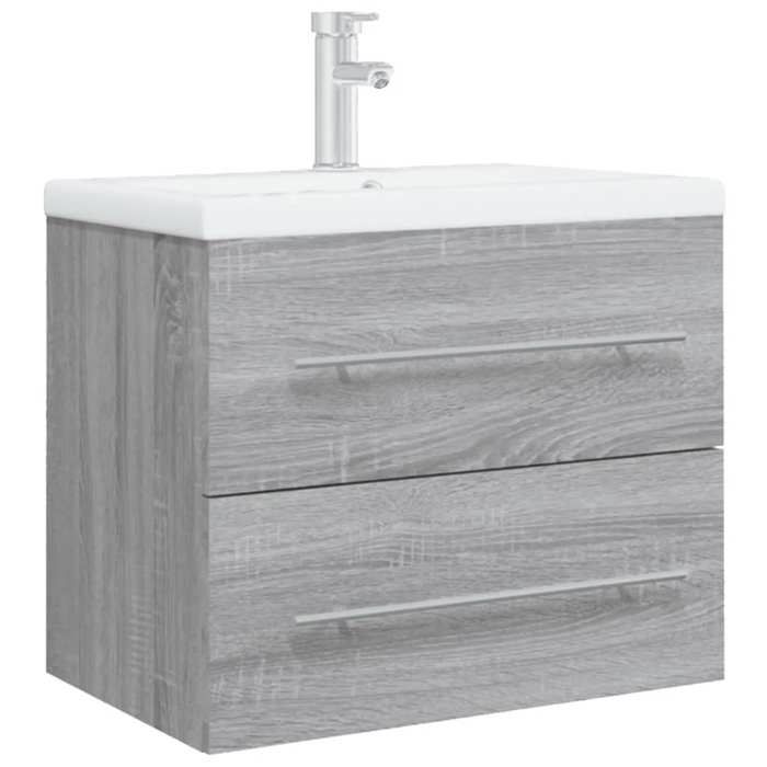 (5264)Moderne Meuble lavabo avec bassin intégré Sonoma gris Bois d ...