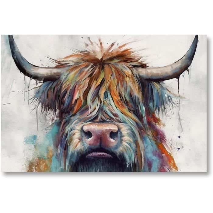 Toile Murale De Bovins Des Highlands - Décoration Murale Abstraite ...