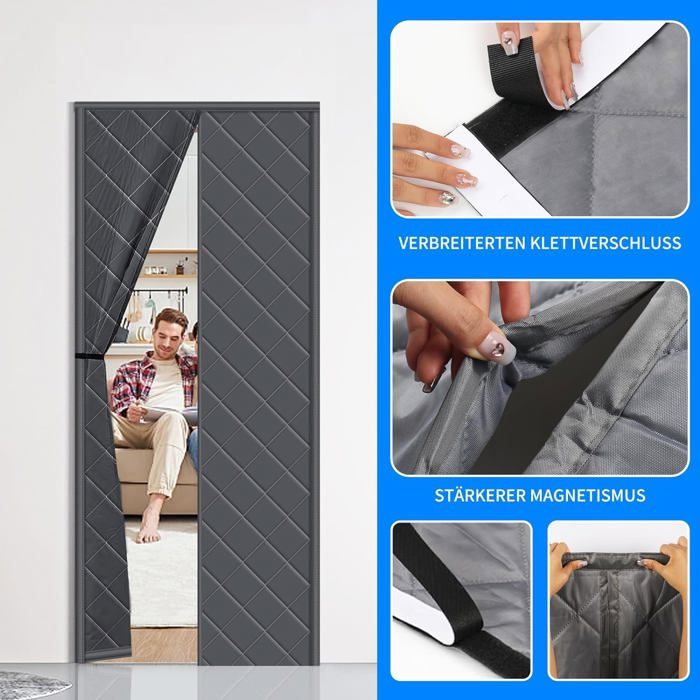 Rideau De Porte Isolation Thermique 120 X 200Cm, Rideau Thermique ...