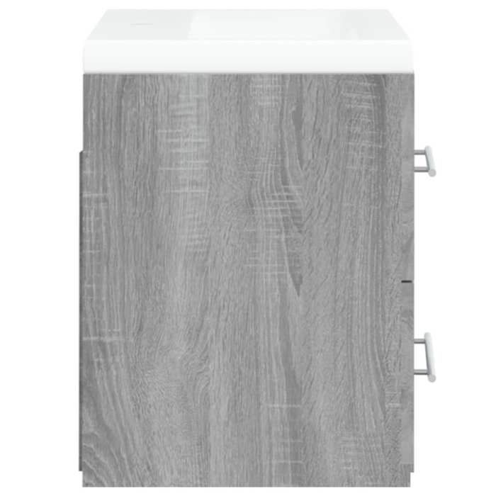 (5264)Moderne Meuble lavabo avec bassin intégré Sonoma gris Bois d ...