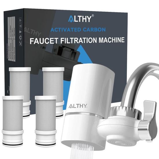 T1 Filtre à eau pour robinet, système de filtration en fibre de carbone ...