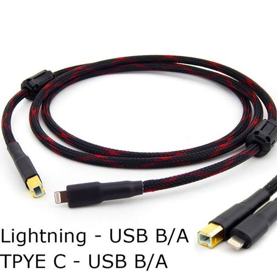 USB B à la foudre-1m Câble de DOCK hi fi USB A ou B, haut de gamme ...