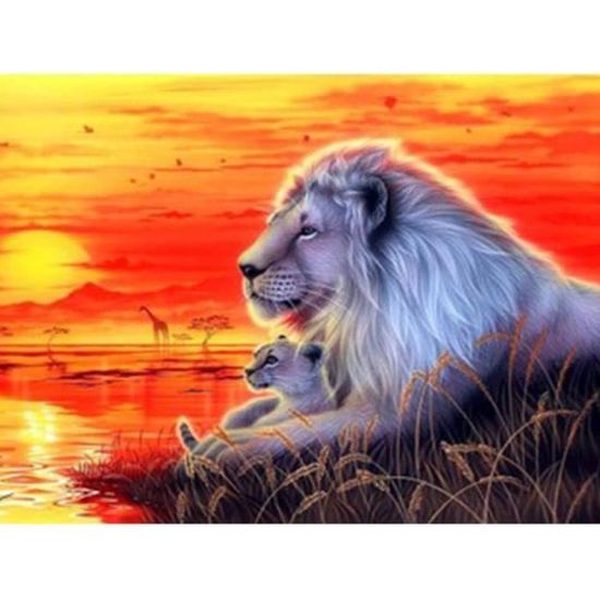 Diamond Painting Kits Lion Kit De Broderie Diamant 5D Pour La ...