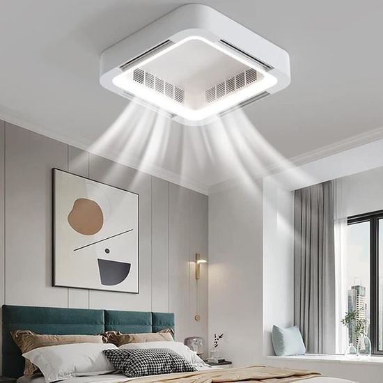 LumièRe CarréE Avec Ventilateur De Plafond Invisible 58 * 58 * 12 Cm, 6 ...