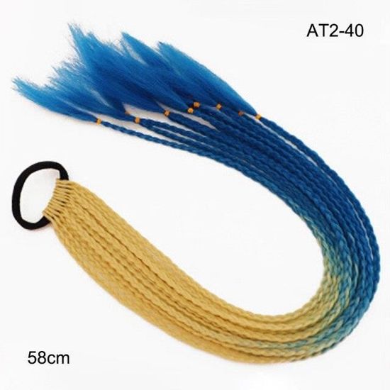 Queue De Cheval Tressée Et Colorée Avec Bandeau Élastique En Caoutchouc ...