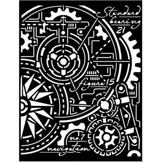 Pochoir 'Sir Vagabond Aviator - Gears Compass' 20x25 cm de Stamperia ...