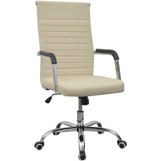 VidaXL Chaise De Bureau Similicuir 55x63 Cm Cr me Cdiscount Maison vidaxl-chaise-de-bureau-similicuir-55x63-cm-cr-me-cdiscount-maison