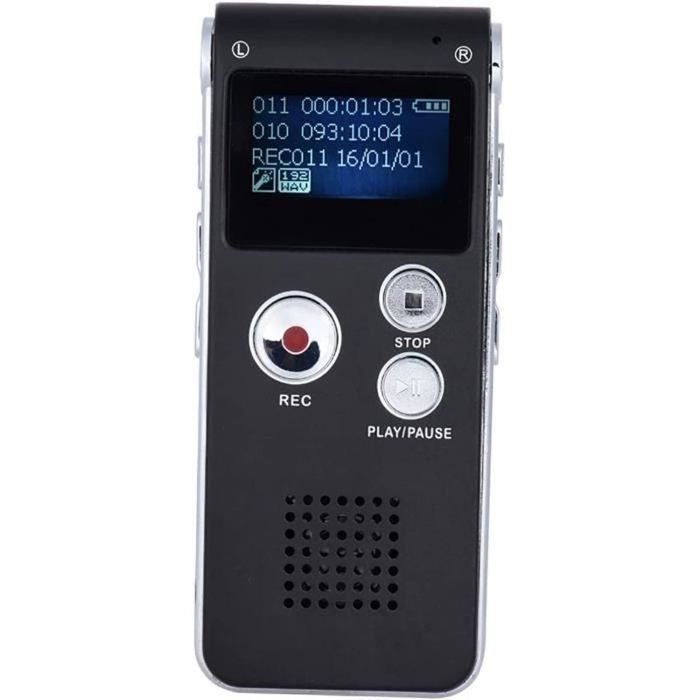 DICTAPHONE Enregistreur Vocal Numérique 8 Go Intelligent Audio ...
