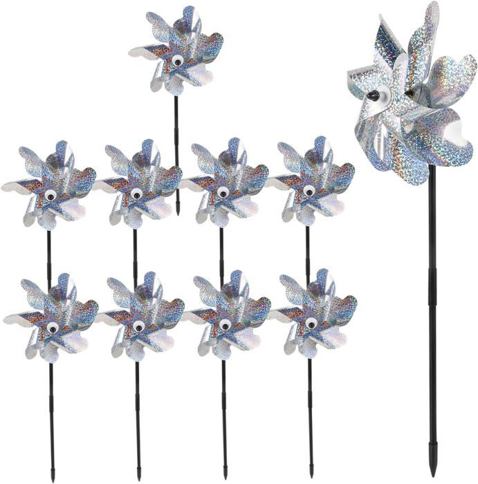 10 Pices Moulin Vent Rflchissant Pour Repousser Les Oiseaux Epouvantail ...