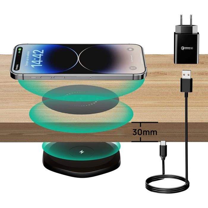 Chargeur Sans Fil Invisible, 30Mm Caché Sous La Table, Chargeur ...