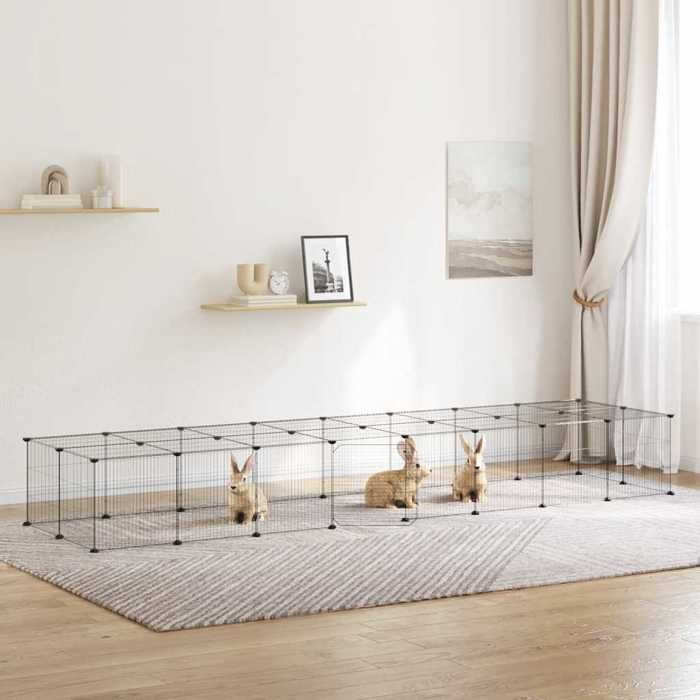 Noir Cage animaux de compagnie - Grande enclos - Grille métallique - à ...