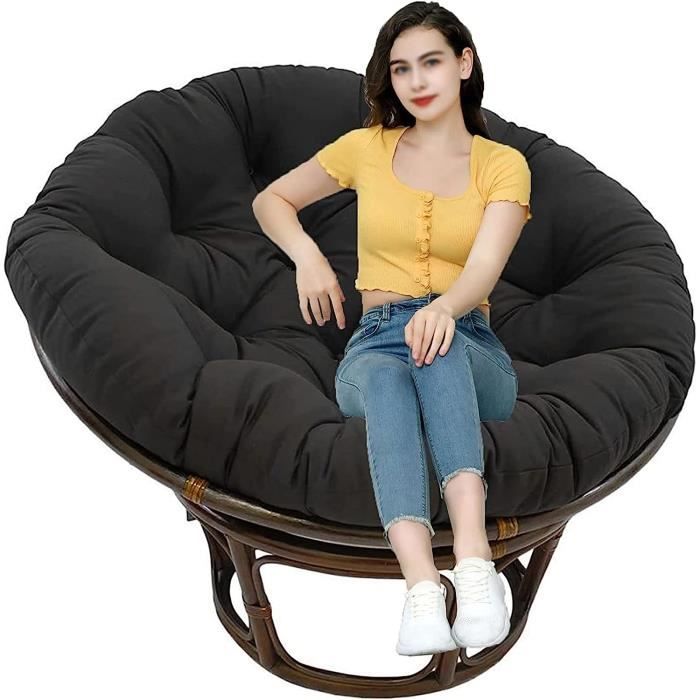 Coussin de chaise rond en coton PP ultra doux et étanche - Noir - Pour ...