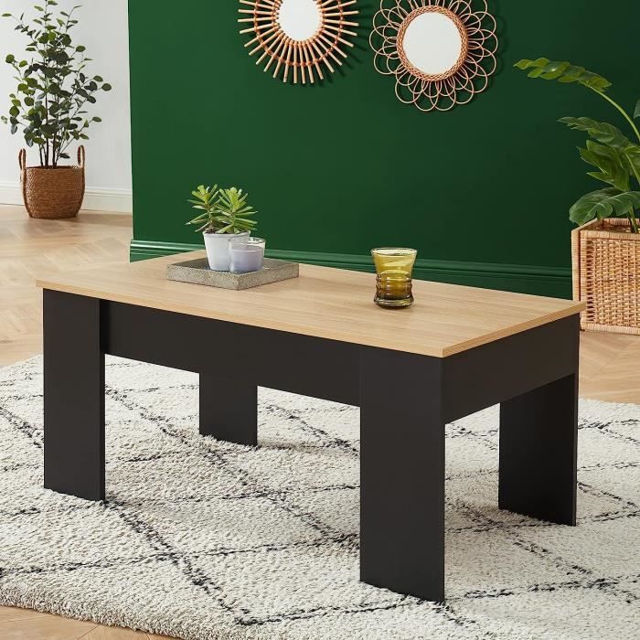 Simon Table Basse avec Plateau relevable, L100cm[56] - Cdiscount Maison
