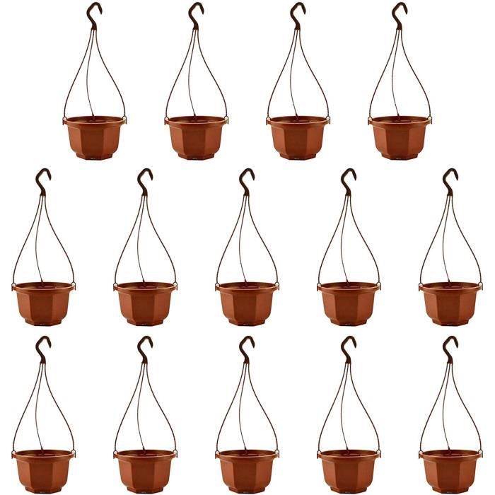 Lot de 14 pots de fleurs en plastique à suspendre pour décoration de ...