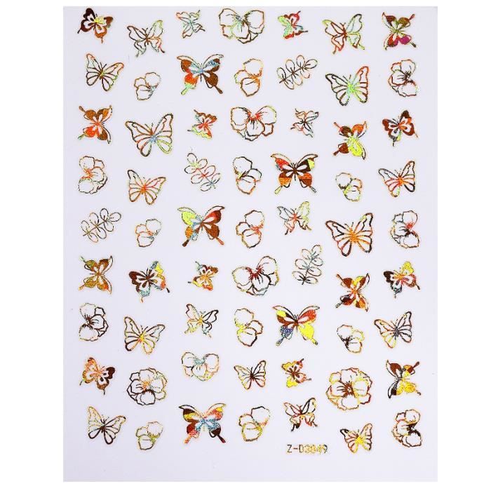 35 -Feuille d'autocollants pour décorer ses ongles en papillon ...