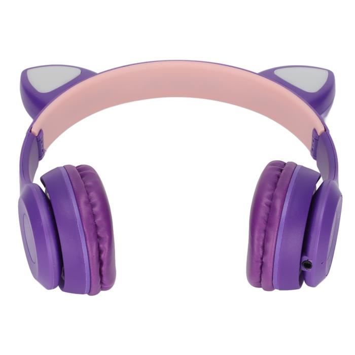 Fdit Casque supra-auriculaire Y47 Cartoon Cat Ear BT Casque Stéréo Stéréo Stable BT Casque pour ...