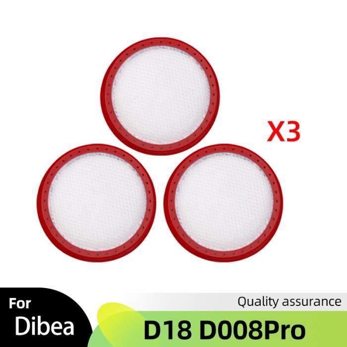 (3 Filtre)Kit de filtres amovibles pour aspirateur Dibea D18 D008Pro, pièces de rechange ...