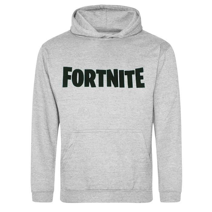 Sweat à capuche Fortnite - Enfant - Logo Uni - Rayure contrastée - Gris ...