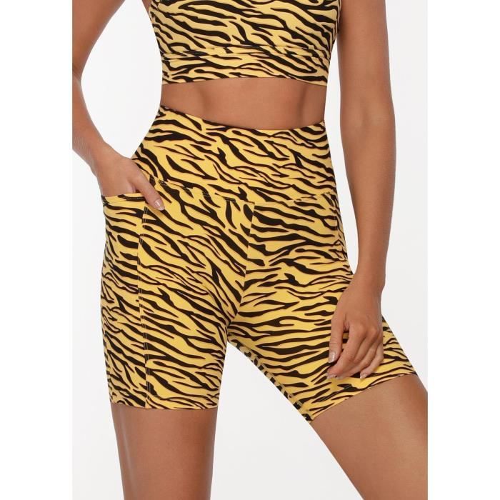 Lorna Jane Amy Phone Pocket Bike Short in High Voltage Zebra Print Yellow - Cdiscount Prêt-à-Porter