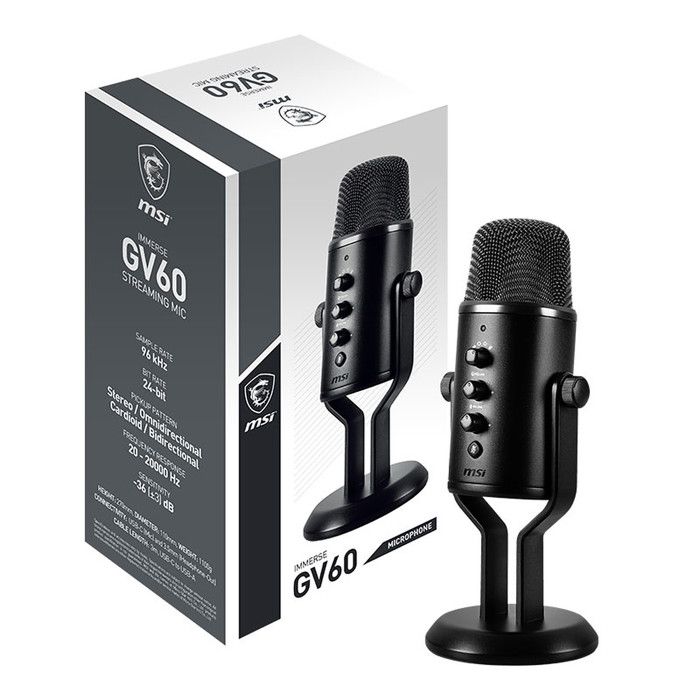 MSI IMMERSE GV60 Microphone de Streaming USB Type C et auxiliaire 3,5 ...