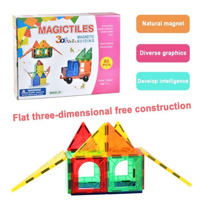 Jeu de construction magnétiques 60 pièces jouets pour enfants ...