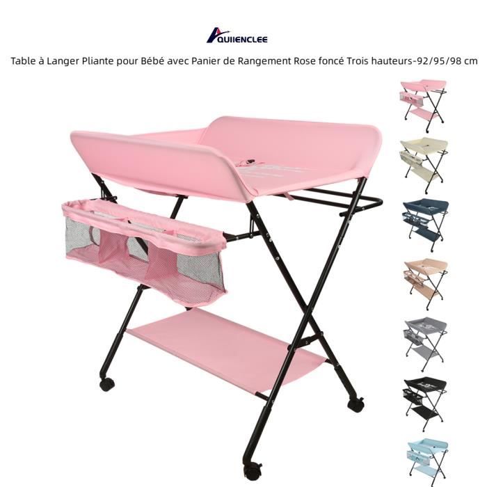 QUIIENCLEE Table à Langer Pliante pour Bébé avec Panier de Rangement ...