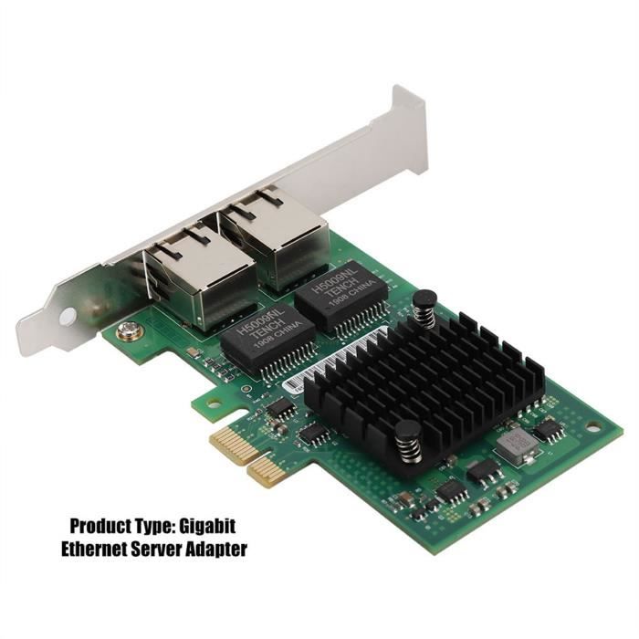 Vvikizy Carte PCI-E I350T2M PCIE double port pour carte réseau Gigabit ...