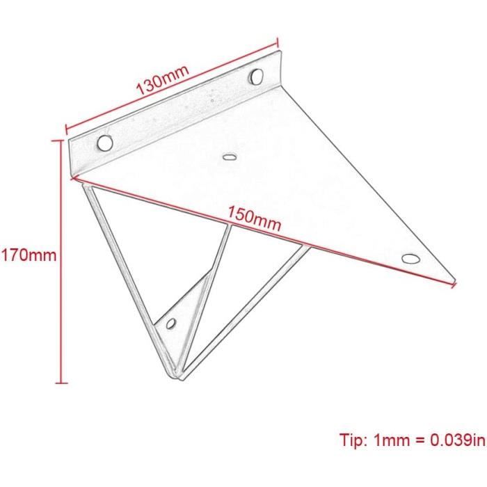 AJW-Support D'etagere Triangle Équerre De Fixations 100mm Noir Équerre ...