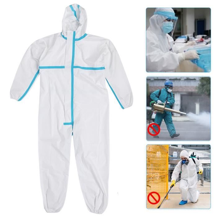 Combinaison de protection jetable - VGEBY - à capuche - blanc - haute ...