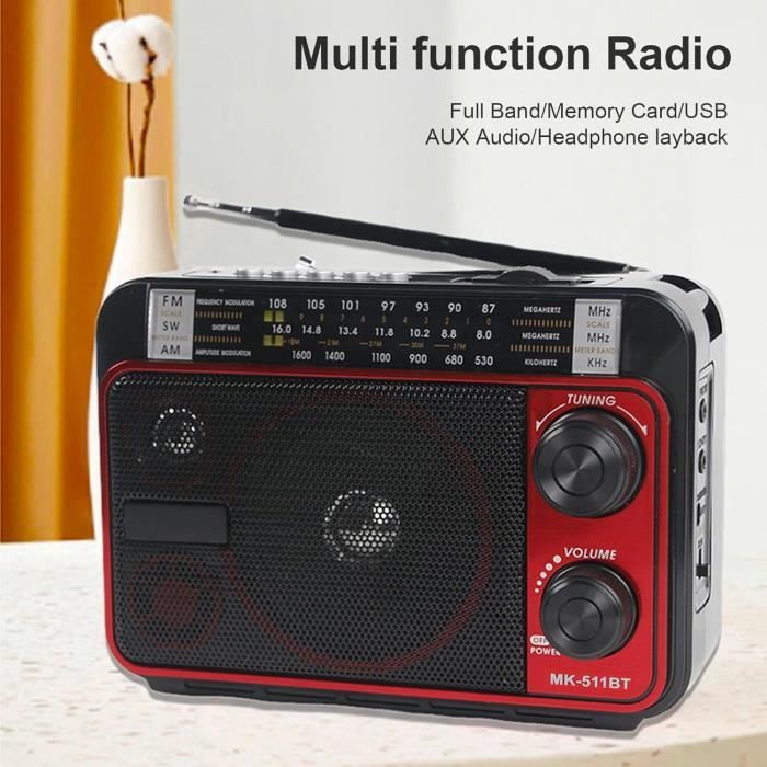 Radio Portable AM FM SW à Ondes Courtes, Radio Multibande à Piles avec ...