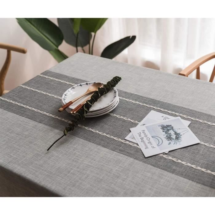 Nappe en Coton et Lin Robuste pour Tables Rectangulaires Nappe avec ...