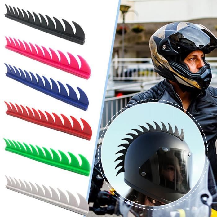 Casque de motard en caoutchouc D343,autocollant Mohawk,pointes,moto ...