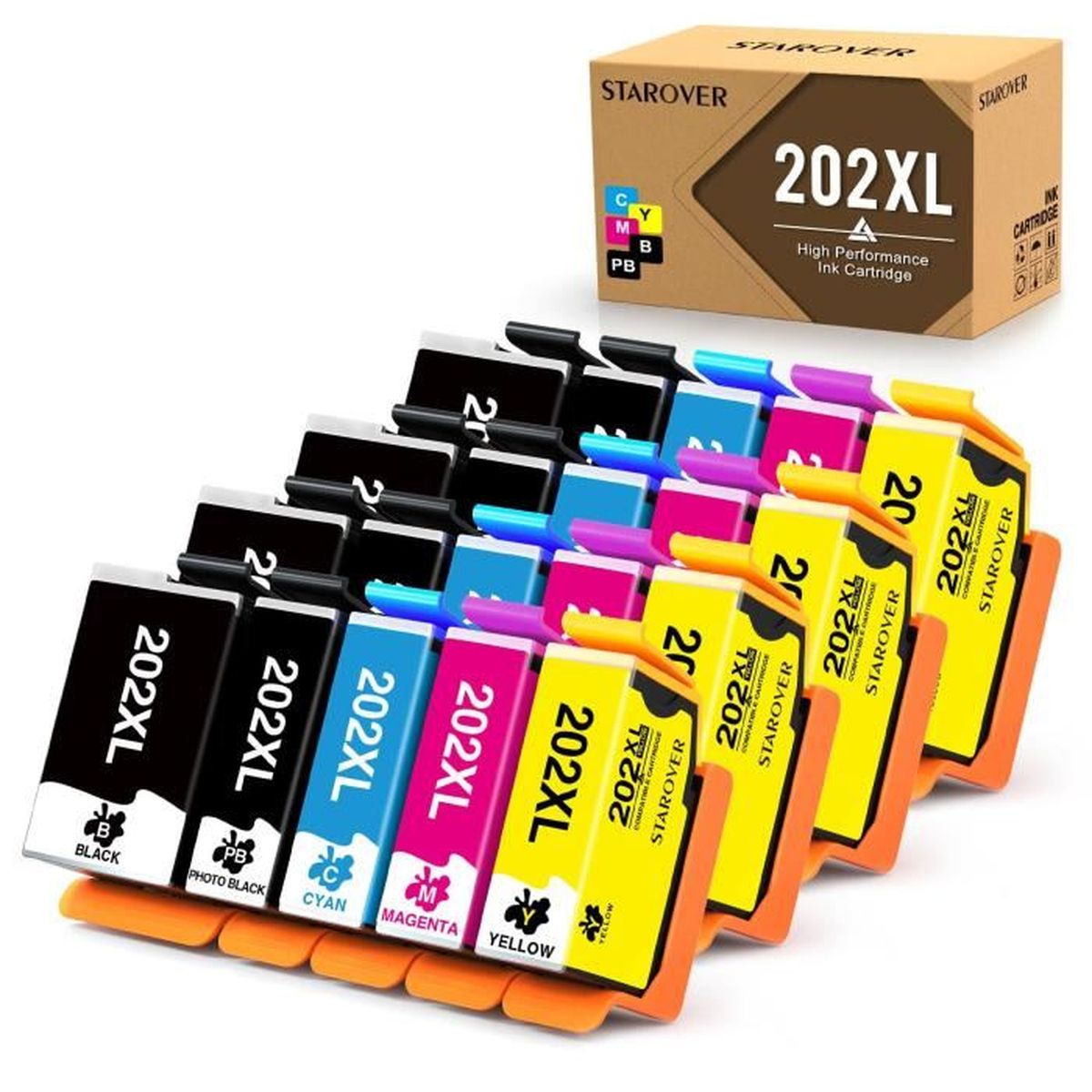 Cartouche d'encre - STAROVER - 202 XL - Pack de 15 - Compatible Epson ...