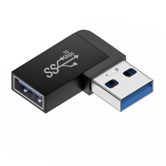 Side Curved Front-DXAB-Adaptateur USB 3.0 mâle vers femelle, angle 90 ...