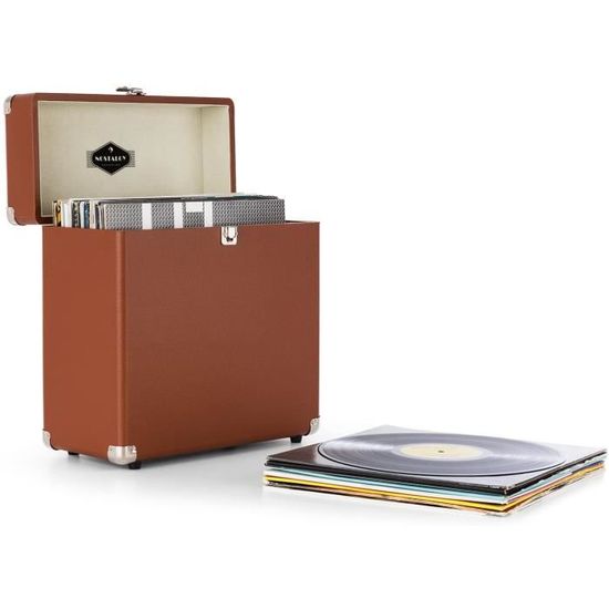 Vinylbox - coffret à vinyles style rétro en cuir boite de rangement ...