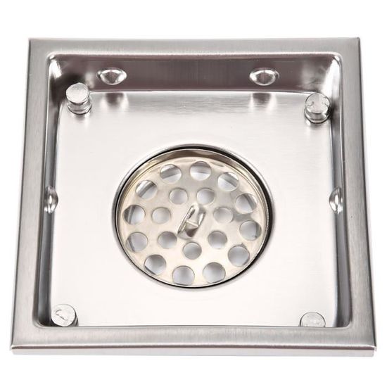 Siphon de sol carré pour salle de bain, 110 x 110 mm, en acier ...