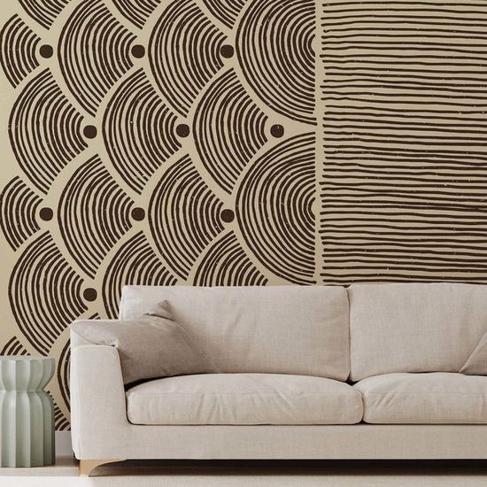 Papier peint, graphisme ethnique - Cdiscount Bricolage