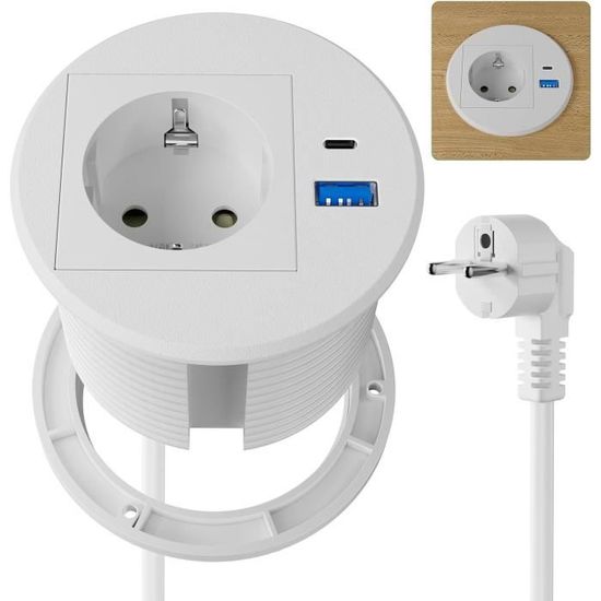 Prise Encastrable Plan De Travail Usb C Pd20W, Multiprise Electrique ...
