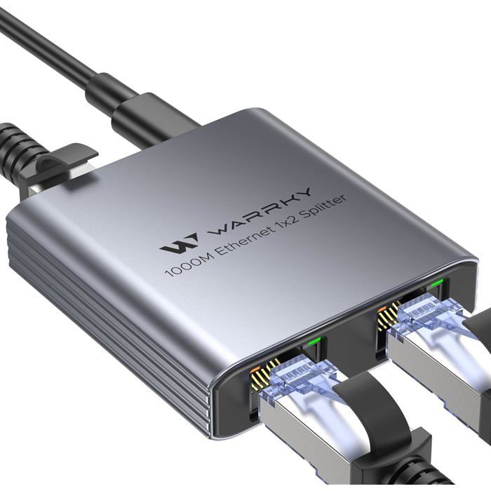 1 To 2 1000Mbps Ethernet Switch, Rj45 Splitter [Ultra-Thin Metal Case ...