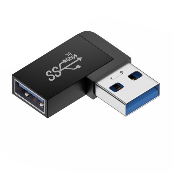 Side Curved Front-DXAB-Adaptateur USB 3.0 mâle vers femelle, angle 90 ...