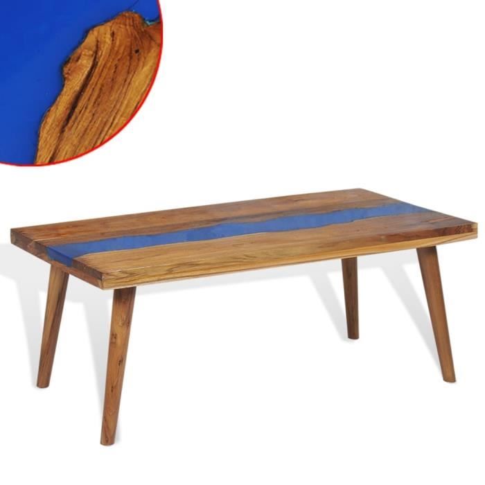 Table basse Teck Résine 100 x 50 x 40 cm-AKO7862977137966 - Cdiscount ...