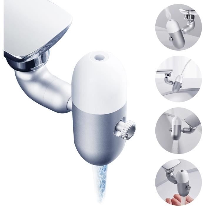 Embout Robinet Salle De Bain,720°Robinet Pivotant,4 Modes Mousseur ...