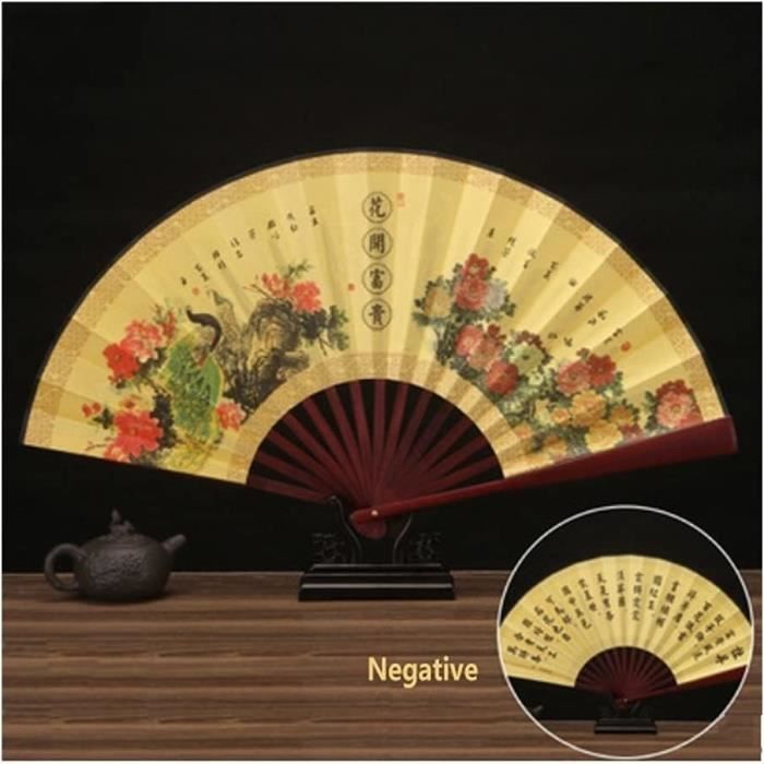 Éventail Pliant Éventail À Main Éventail Pliant Tissu De Soie Classique ...