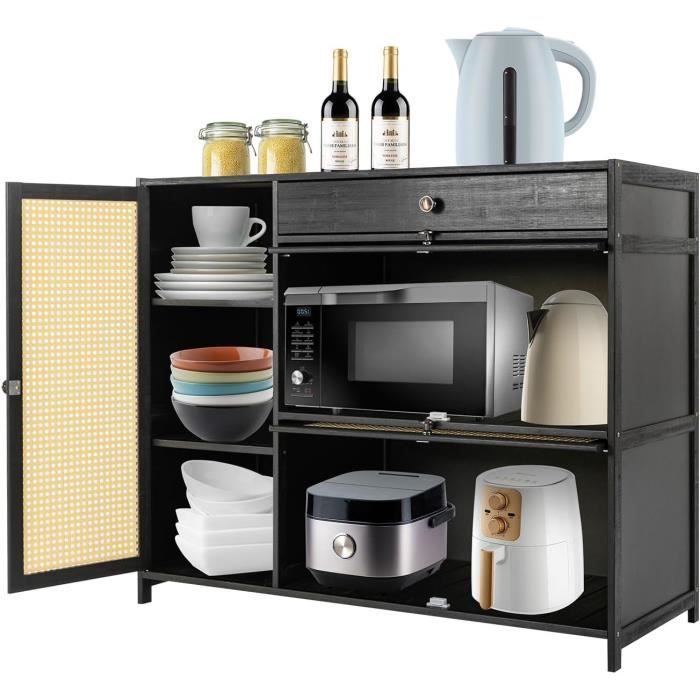 Buffet Noir - Commode - Armoire De Cuisine En Bois - Pour Cuisine ...