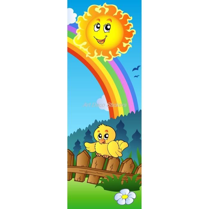 Sticker de porte enfant Soleil - dimensions porte:73x204cm - Cdiscount ...